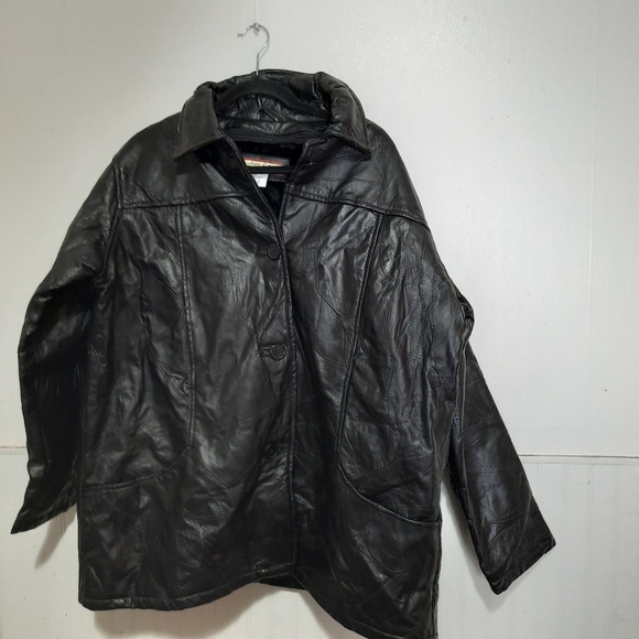 Haband | Jackets & Coats | Womens Black Leather Coatjacket Size Xx ...